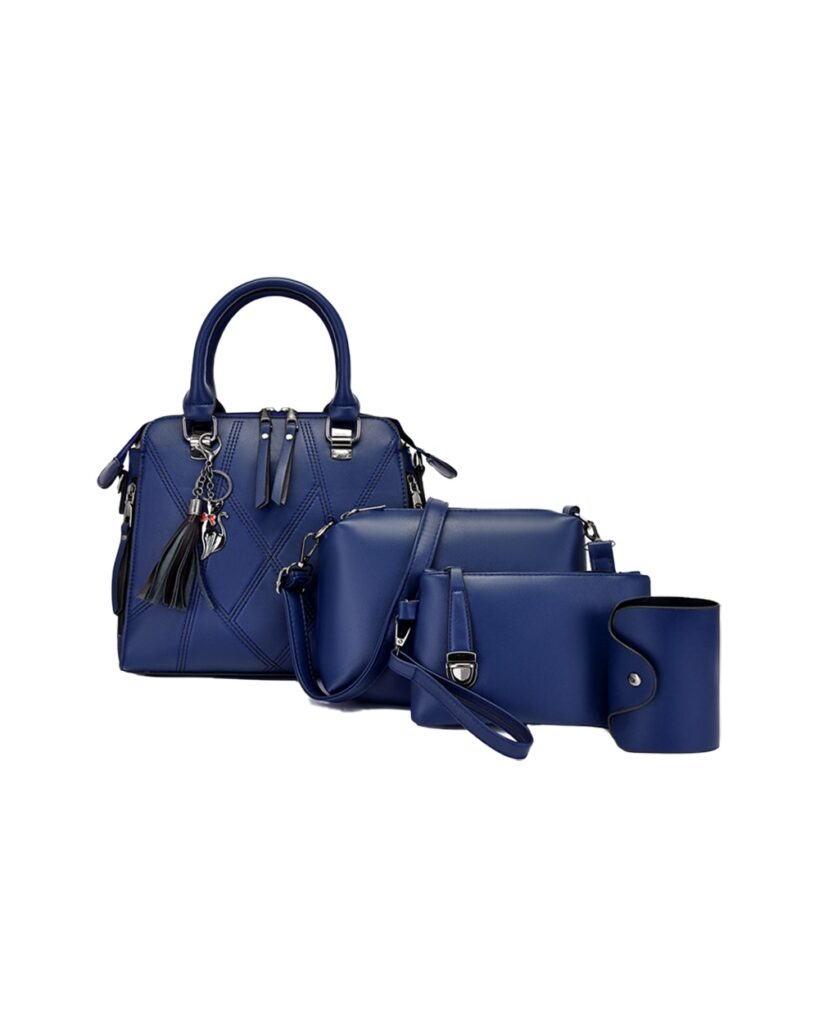 Luxury Fashion Designer Indigo 4 Piece Ladies Handbags Set - Zamani.pk