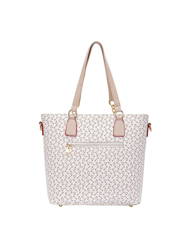 Bone Printed Branded 6 Piece Blue Ladies Handbag Set - Zamani.pk
