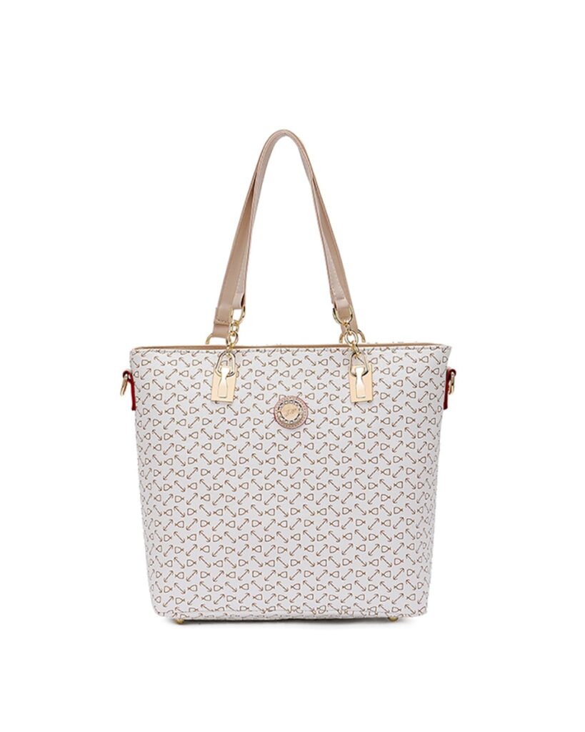 Bone Printed Branded 6 Piece Blue Ladies Handbag Set - Zamani.pk
