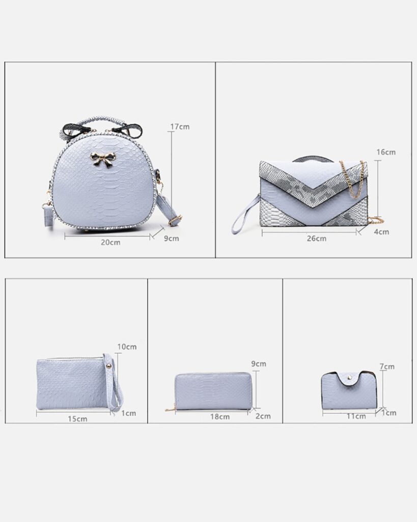 Luxury 6 Piece PU Leather Ladies Handbag Set - Zamani.pk