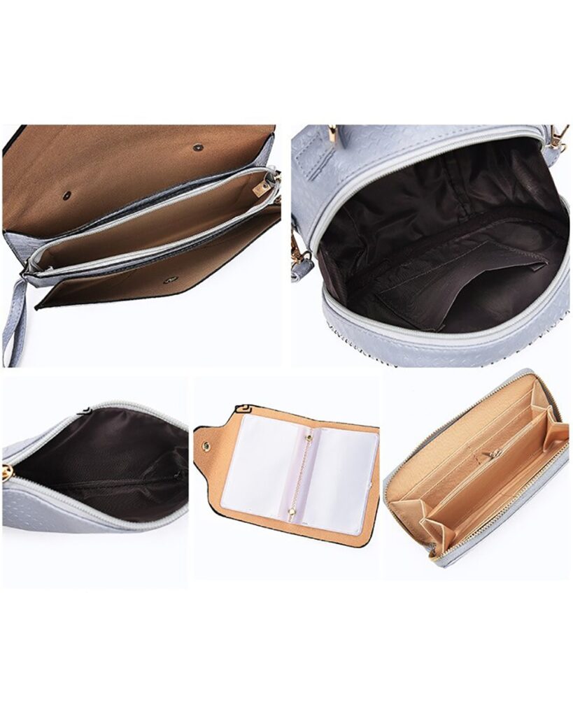 Luxury 6 Piece PU Leather Ladies Handbag Set - Zamani.pk