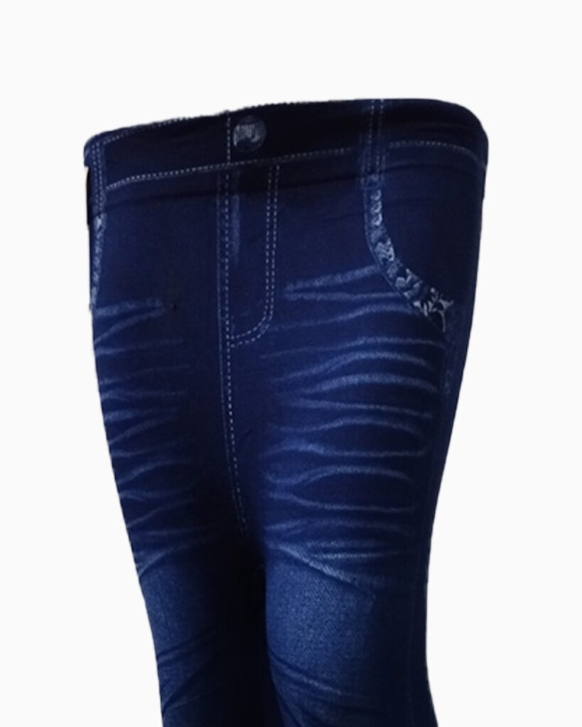 Whiskered Denim Textured Stretchable Fleece-lined Leggings in Pakistan ...